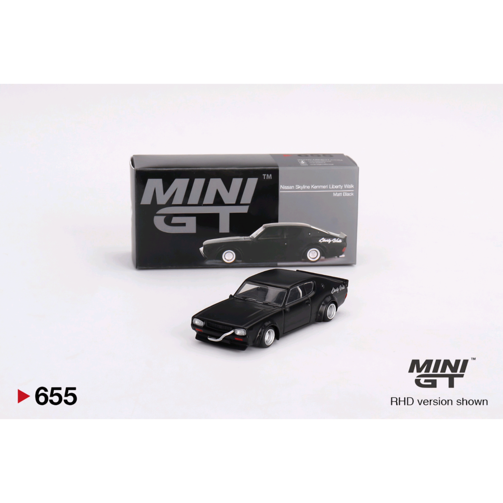 MINI GT NISSAN SKYLINE KENMERI LIBERTY WALK MATTE BLACK - 1/64 SCALE ...