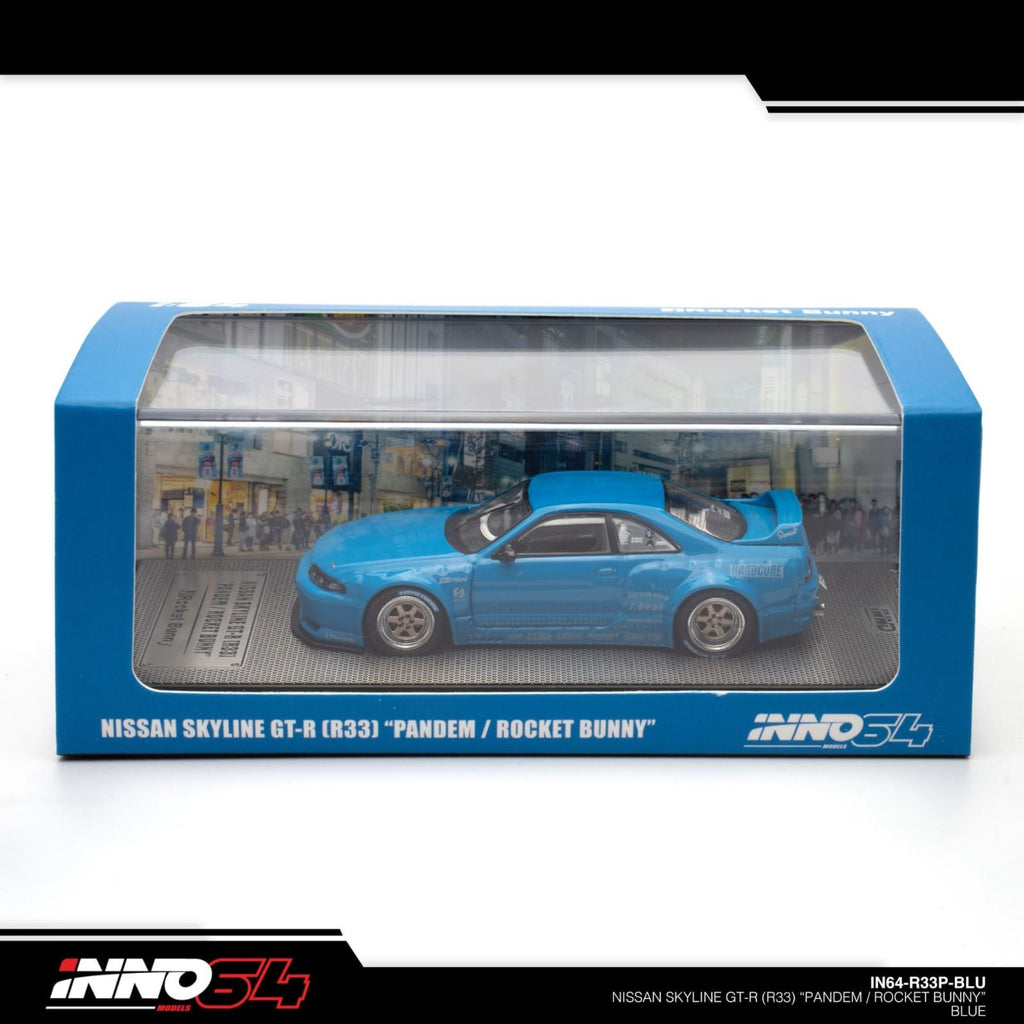 INNO 64 NISSAN SKYLINE GT-R R33 PANDEM ROCKET BUNNY BLUE - 1/64 SCALE ...