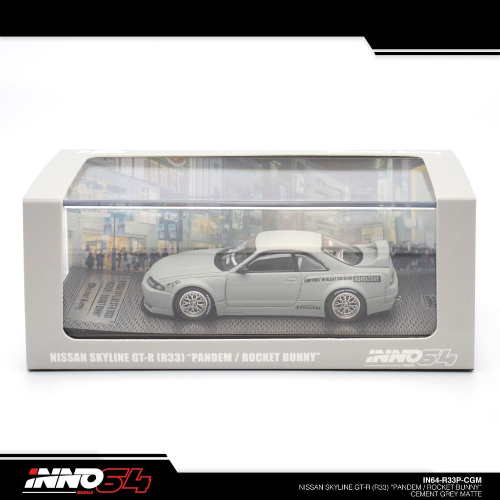 INNO 64 NISSAN SKYLINE GT-R R33 PANDEM ROCKET BUNNY MATTE GREY - 1/64 ...